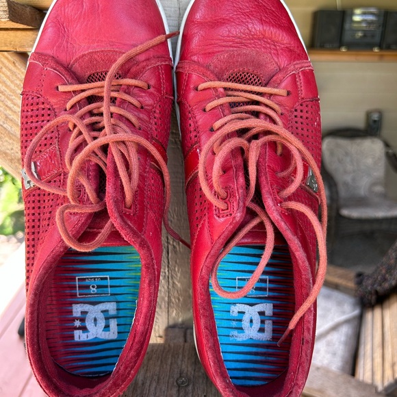 DG | Shoes | Dg Red Sneakers Leather Sz 8 | Poshmark